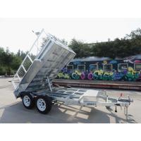 China 10x5 Tandem Axle Hydraulic Tipper Galvanized Box Trailer 3000kg ATM with 185R15LT Tires for sale