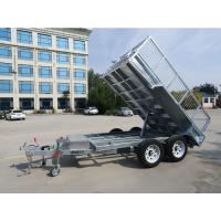 China 10x5 Tandem Axle Hydraulic Tipper Galvanized Box Trailer 3000kg ATM with 185R15LT Tires for sale