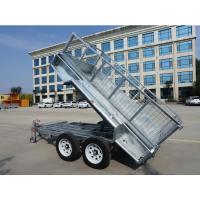 China 10x5 Tandem Axle Hydraulic Tipper Galvanized Box Trailer 3000kg ATM with 185R15LT Tires for sale