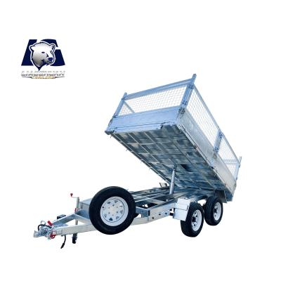 China 10x6 Double Axle Dump Trailer 4000kg ATM Galvanized Construction with Hydraulic Tipping System for sale