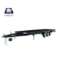 China Three-Axis Container House Trailer 4500kg ATM with 7200mm Internal Size and Electric Drum Brakes for sale