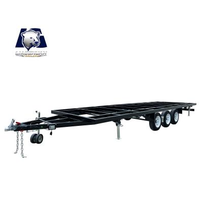 China Three-Axis Container House Trailer 4500kg ATM with 7200mm Internal Size and Electric Drum Brakes for sale