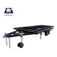 China 20FT Double Axis Tiny House Trailer 4500kg ATM Capacity with 55mm Solid Axle and Electric Brakes for sale
