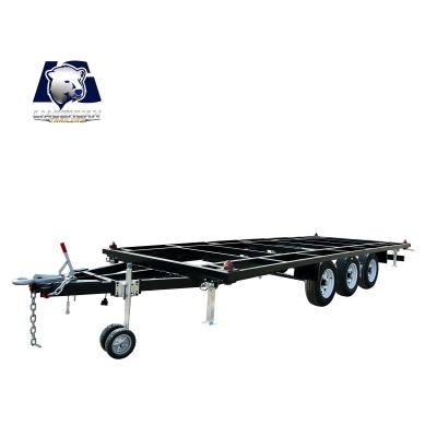 China Black Tiny House Trailer 24x8FT Frame Type with 6000kg ATM Capacity and 1000kg Tare Weight for sale