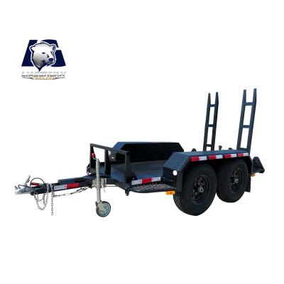 China Heavy Duty Tandem Trailer Black Road Roller Trailer 3000kg Load Capacity for Construction Equipment Transport for sale