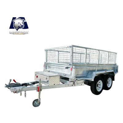 China 10x5 Hydraulic Tipper Galvanised Box Trailer 3200kg ATM with 1920kg Load Capacity and 45° Tipping Angle for sale