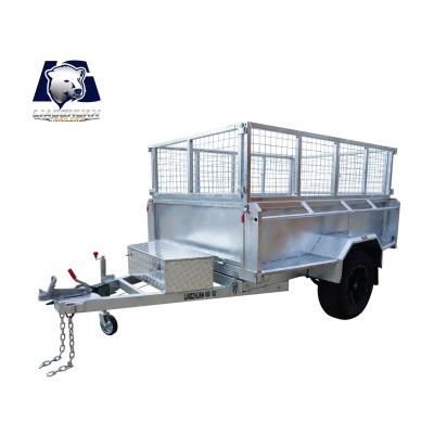 China Single Axis 8x5 Hydraulic Tipper Trailer with 2000kg ATM Capacity and Hot-Dip Galvanized Construction for sale
