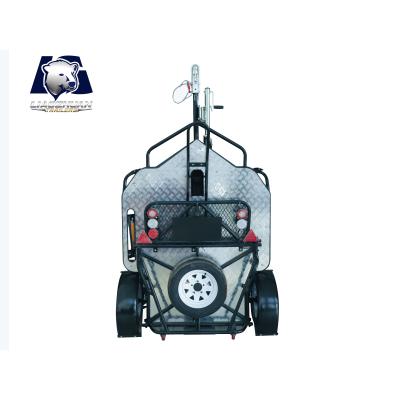 China Single Axle Hydraulic Motorcycle Trailer 500KG Load Capacity 11.0FT x 5.0FT Platform with 155R12LT Tires for sale