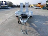 China Full Welded Scissors Lift Excavator Trailer with Aluminum Ramp ATM 3500kg 8x5 for sale