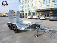 China Full Welded Scissors Lift Excavator Trailer with Aluminum Ramp ATM 3500kg 8x5 for sale