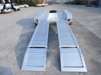 China Full Welded Scissors Lift Excavator Trailer with Aluminum Ramp ATM 3500kg 8x5 for sale