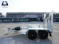 China Full Welded Scissors Lift Excavator Trailer with Aluminum Ramp ATM 3500kg 8x5 for sale