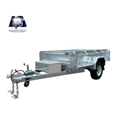China 8x5 Hydraulic Single Axle Tipper Trailer 1800kg ATM Galvanised Electric Brake for sale