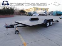 China Dual Axle Flatbed Heavy Duty Car Hauler Trailer 7000 lb GVWR Black Powder Coated for sale