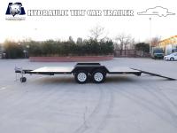 China Dual Axle Flatbed Heavy Duty Car Hauler Trailer 7000 lb GVWR Black Powder Coated for sale