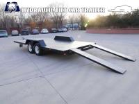 China Dual Axle Flatbed Heavy Duty Car Hauler Trailer 7000 lb GVWR Black Powder Coated for sale