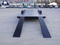 China Dual Axle Flatbed Heavy Duty Car Hauler Trailer 7000 lb GVWR Black Powder Coated for sale