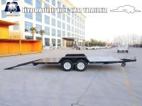 China Dual Axle Flatbed Heavy Duty Car Hauler Trailer 7000 lb GVWR Black Powder Coated for sale