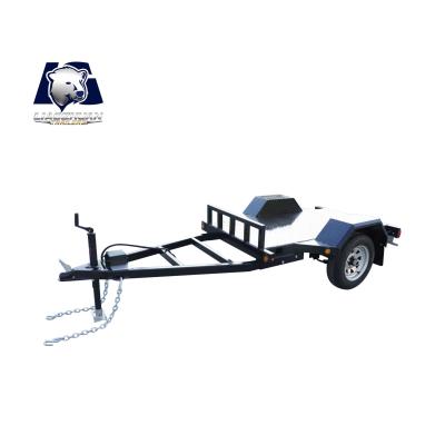 China Black Light-Duty Steel Flatbed Trailer 1000kg Capacity for Portable Generators with LED DOT Light for sale