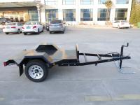 China Black Light-Duty Steel Flatbed Trailer 1000kg Capacity for Portable Generators with LED DOT Light for sale