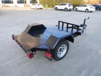 China Black Light-Duty Steel Flatbed Trailer 1000kg Capacity for Portable Generators with LED DOT Light for sale