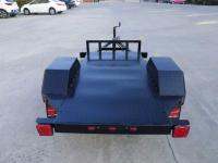 China Black Light-Duty Steel Flatbed Trailer 1000kg Capacity for Portable Generators with LED DOT Light for sale