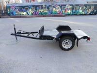 China Black Light-Duty Steel Flatbed Trailer 1000kg Capacity for Portable Generators with LED DOT Light for sale
