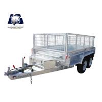China 10x5 Heavy Duty Dual Axle Hot Dip Galvanized Tipper Trailer 2 Ton Capacity for Farm Garden Construction for sale