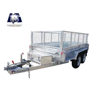 China 10x5 Heavy Duty Dual Axle Hot Dip Galvanized Tipper Trailer 2 Ton Capacity for Farm Garden Construction for sale