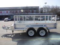 China 10x5 Heavy Duty Dual Axle Hot Dip Galvanized Tipper Trailer 2 Ton Capacity for Farm Garden Construction for sale