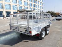 China 10x5 Heavy Duty Dual Axle Hot Dip Galvanized Tipper Trailer 2 Ton Capacity for Farm Garden Construction for sale