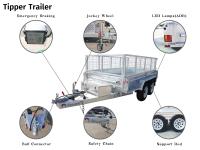 China 10x5 Heavy Duty Dual Axle Hot Dip Galvanized Tipper Trailer 2 Ton Capacity for Farm Garden Construction for sale
