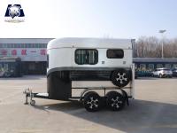 China 2 Horse Capacity Aluminum Steel Dual Axle Horse Trailer 4380x2500x2600 mm for Safe Equine Transport for sale