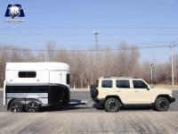 China 2 Horse Capacity Aluminum Steel Dual Axle Horse Trailer 4380x2500x2600 mm for Safe Equine Transport for sale