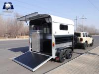 China 2 Horse Capacity Aluminum Steel Dual Axle Horse Trailer 4380x2500x2600 mm for Safe Equine Transport for sale