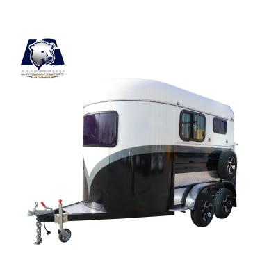 China 2 Horse Capacity Aluminum Steel Dual Axle Horse Trailer 4380x2500x2600 mm for Safe Equine Transport for sale