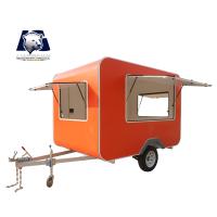 China Low Cost Mobile Food Trailer Towable Concession Stand 2 Foldable Service Windows for sale