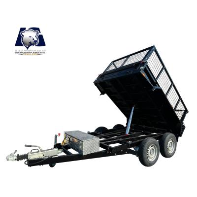 China EU 8x5 Hydraulic Dual-Axis Tipper Trailer 3000kg ATM Collision Brake Fully Welded Body for sale