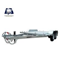 China Heavy Duty Galvanized Steel Flatbed Trailer 3500kg ATM Dual Axle with LED Lights for sale