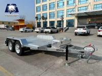 China Heavy Duty Galvanized Steel Flatbed Trailer 3500kg ATM Dual Axle with LED Lights for sale