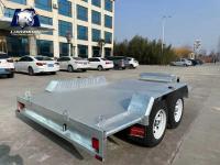 China Heavy Duty Galvanized Steel Flatbed Trailer 3500kg ATM Dual Axle with LED Lights for sale