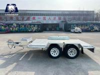China Heavy Duty Galvanized Steel Flatbed Trailer 3500kg ATM Dual Axle with LED Lights for sale