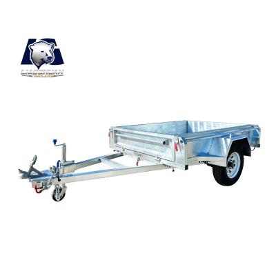 China 6x4 Single Axle Box Tilt Trailer 750kg ATM with Hot-Dip Galvanized Construction and 1830x1220mm Cargo Area for sale