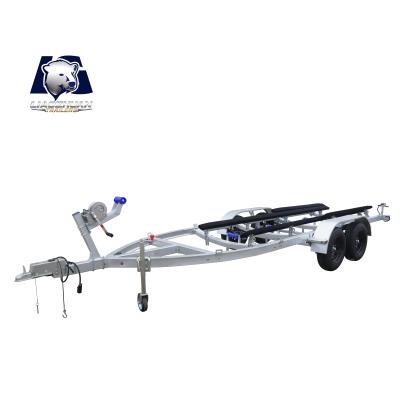 China Dual Axle Boat Trailer 2000kg ATM Hot Dip Galvanized Hydraulic Braking for Jet Skis Small Boats for sale