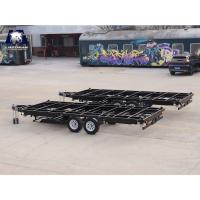 China 20ft Adjustable Tiny House Trailer with Double Axle and Extendable Outrigger for Mobile Home Foundation for sale