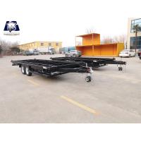 China 20ft Adjustable Tiny House Trailer with Double Axle and Extendable Outrigger for Mobile Home Foundation for sale