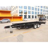 China 20ft Adjustable Tiny House Trailer with Double Axle and Extendable Outrigger for Mobile Home Foundation for sale
