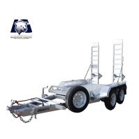 China 8x5 Double Axle Hot Dip Galvanized Excavator Trailer 3000kg ATM Heavy Duty Flatbed for sale