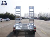China 8x5 Double Axle Hot Dip Galvanized Excavator Trailer 3000kg ATM Heavy Duty Flatbed for sale