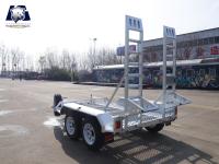 China 8x5 Double Axle Hot Dip Galvanized Excavator Trailer 3000kg ATM Heavy Duty Flatbed for sale